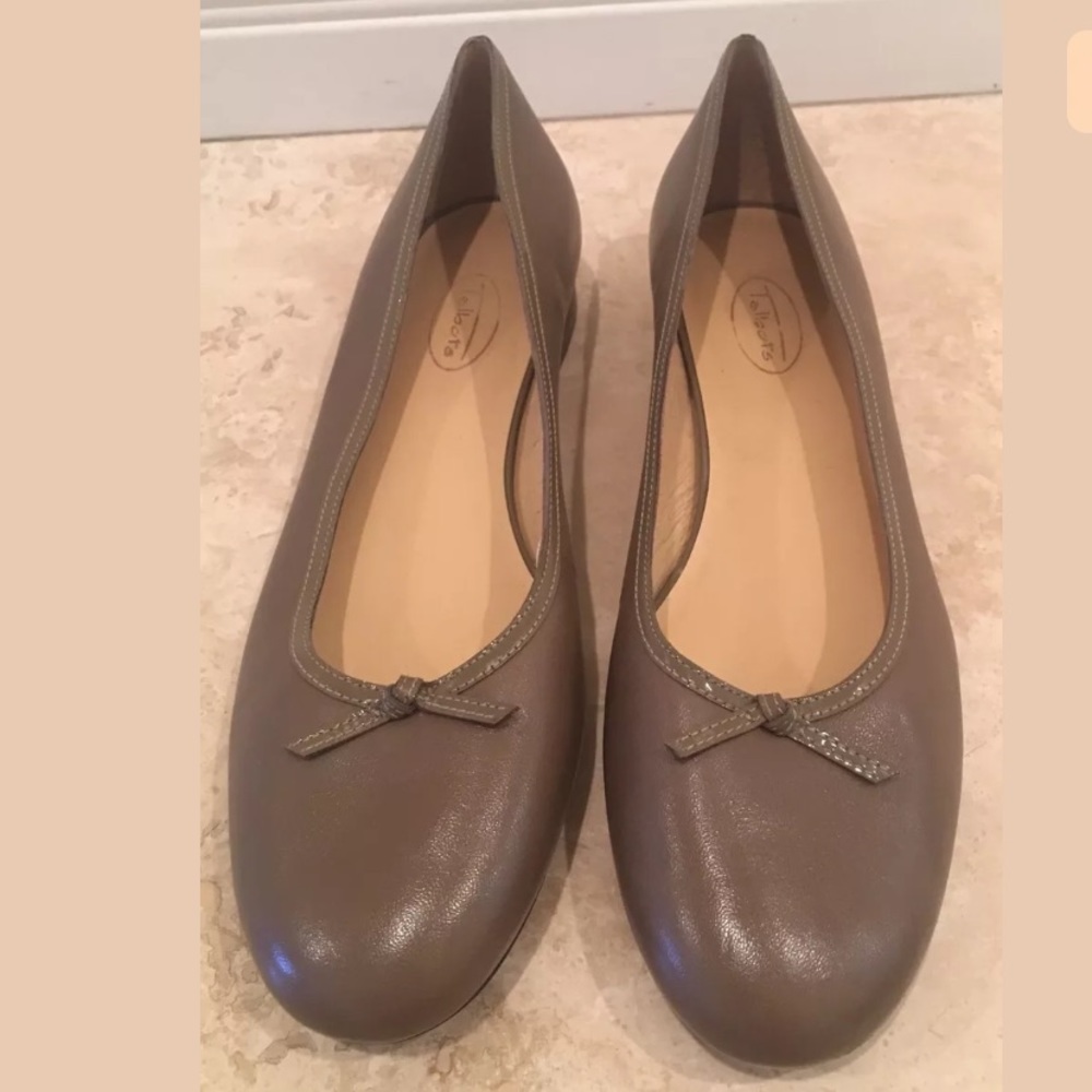 Talbots Tan Leather Ballet Flats Rare 11m New!! - Gem
